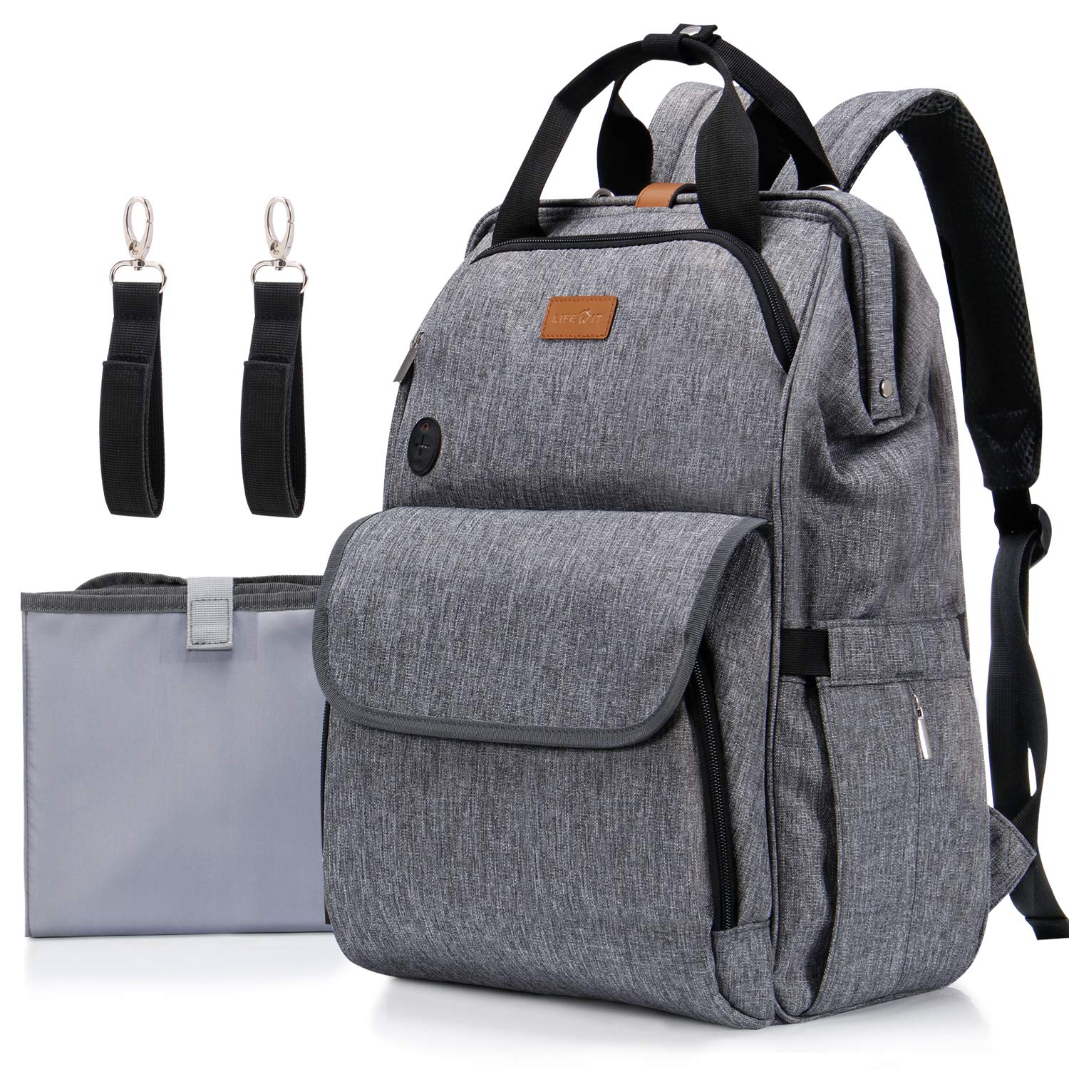 Lifewit Diaper Bag Backpack, Unisex Nappy Bag Hospital Bag with Changing Pad Multifunctional One-hand Opening and Closing Maternity Bag Travel Backpack for Mom Dad