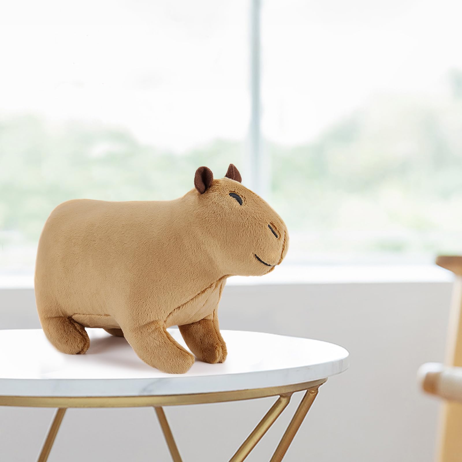 TToyeric Capybara Stuffed Animal,Realistic Capybara Plush Lovely 7''Stuffed Capybara, Capybara Gifts for Kids Adults (Brown, 7inch)