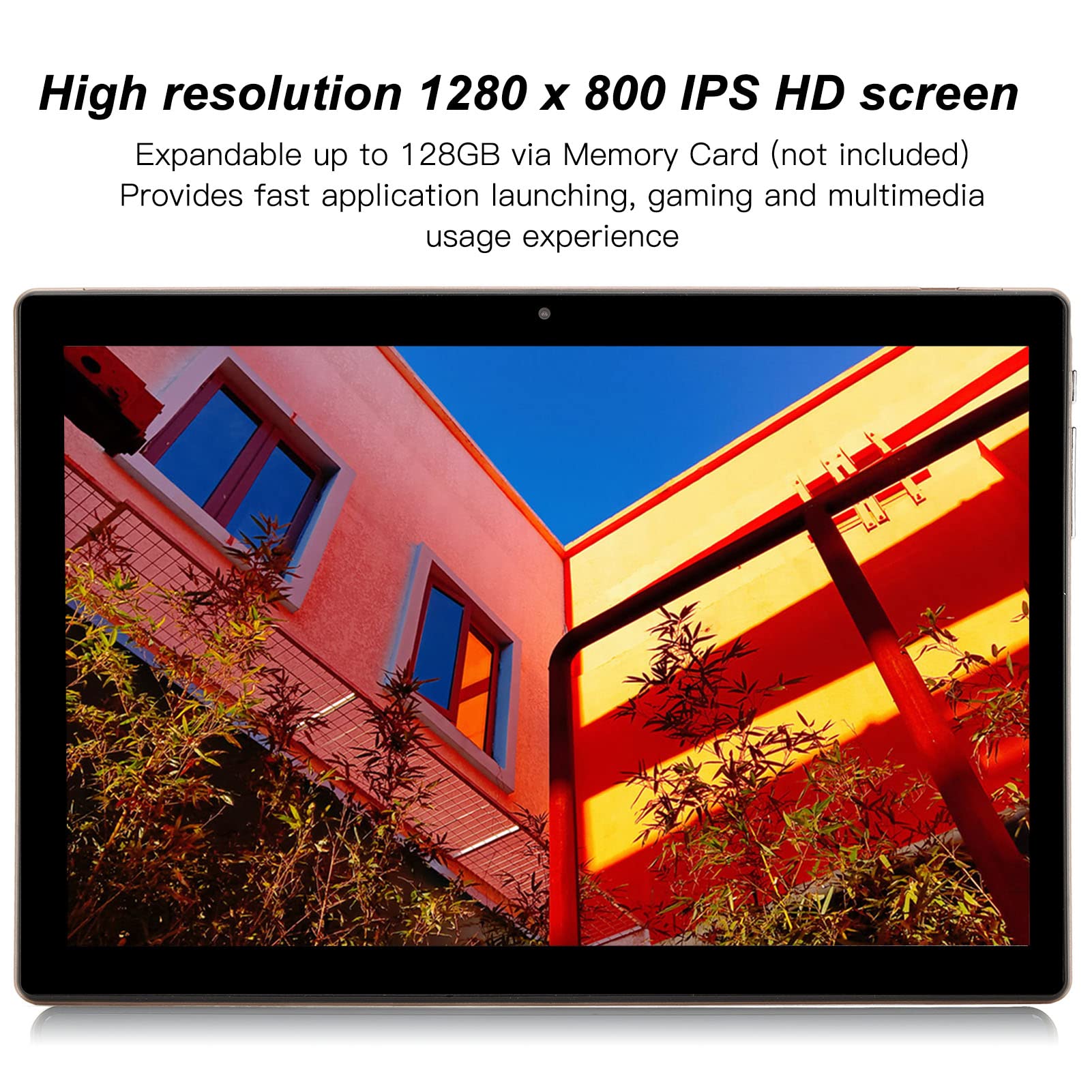 Zunate 10 Inch IPS HD Display Android 10 Tablet, Octa Core CPU Gaming Tablet with 4GB RAM 64GB ROM, Dual SIM Cards Slots, 8000mAh, Dual Camera, Video Call WiFi Tablet for Home Office(Gold)