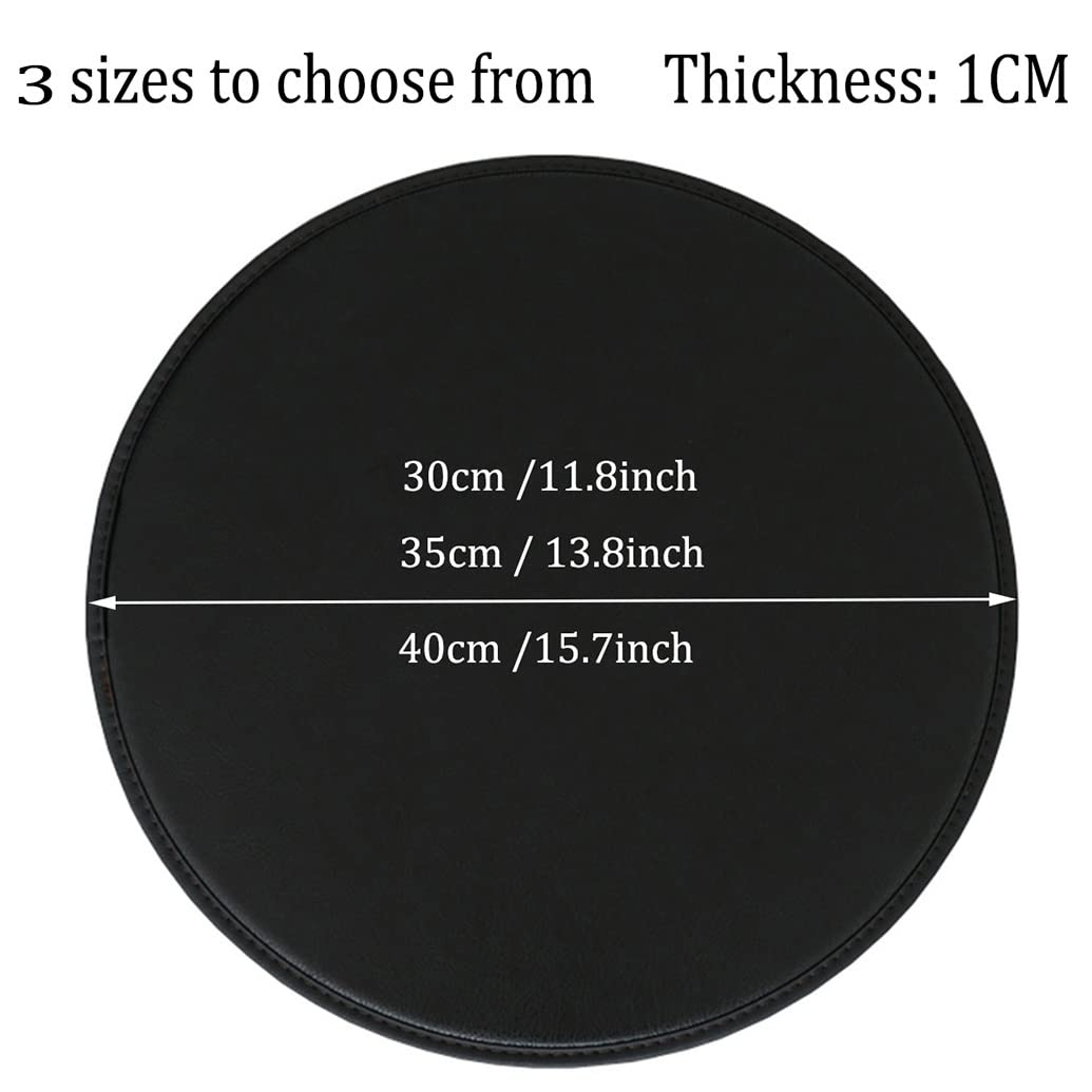 Round Leather Stool Chair Cushions Non Slip Dining Seat Pads 1/2/4 Pack Water Proof Chair Cushions for High Stool Chairs Bistro Bar Seat ( Color : Black , Size : 40cm*4packs )