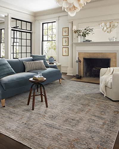 LOLOI Jean Stoffer Katherine Collection KES-04 Pebble/Ocean 7'-10'' x 10' Area Rug