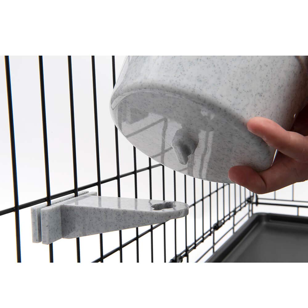 Lixit Quick Lock Removable Dog Kennel Bowls for Wire and Soft Sided Crates (40oz Wire Crate, Granite)