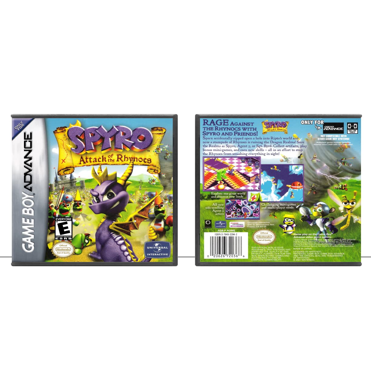 Spyro: Attack of the Rhynocs | (GBA) Game Boy Advance - Game Case Only - No Game