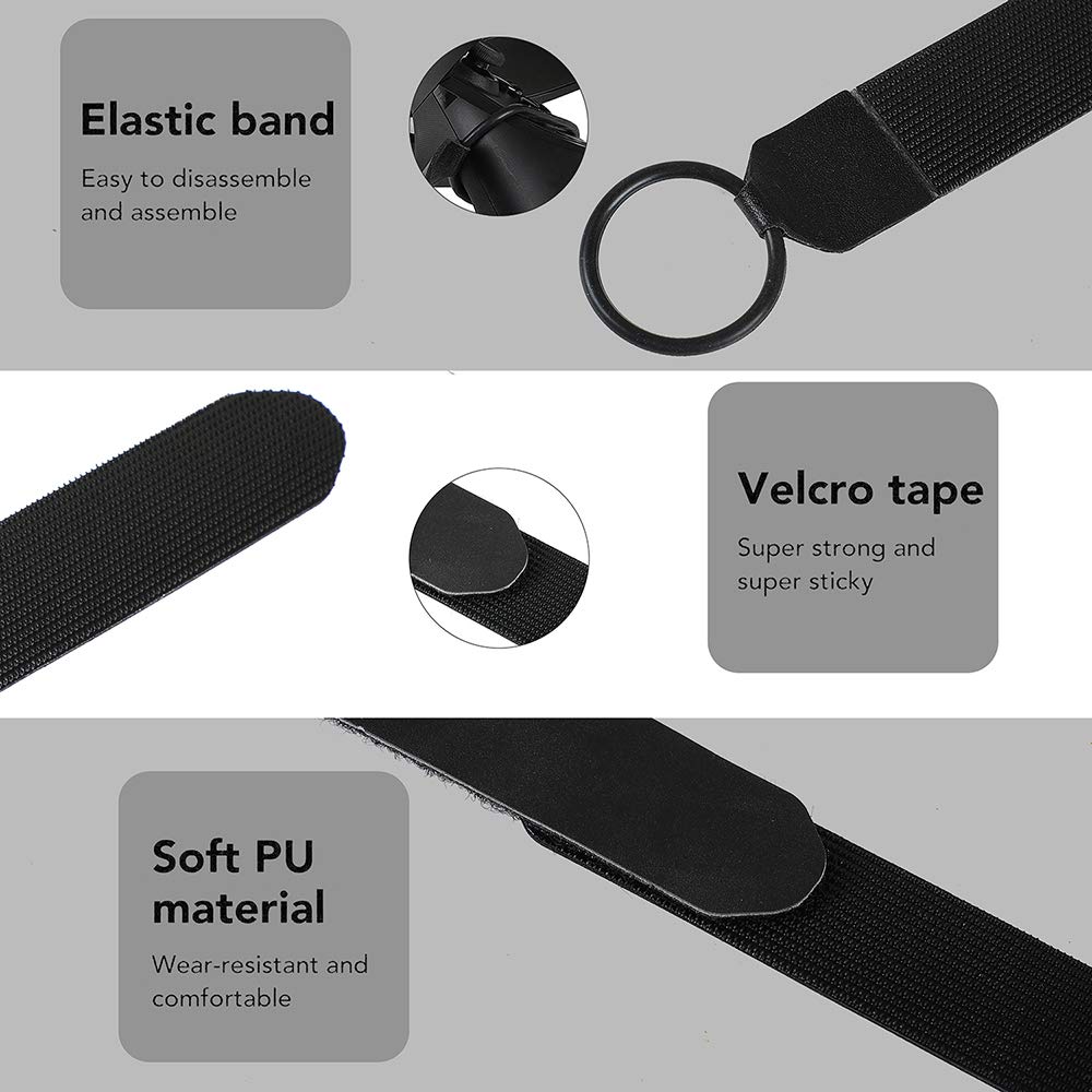 MASiKEN Controller Grip Cover Accessories & Knuckle Strap for Oculus Quest/Oculus Rift S Controller Strap, Upgraded Wrist Straps Handle Protective Sleeve (Black, Strap+Cover)
