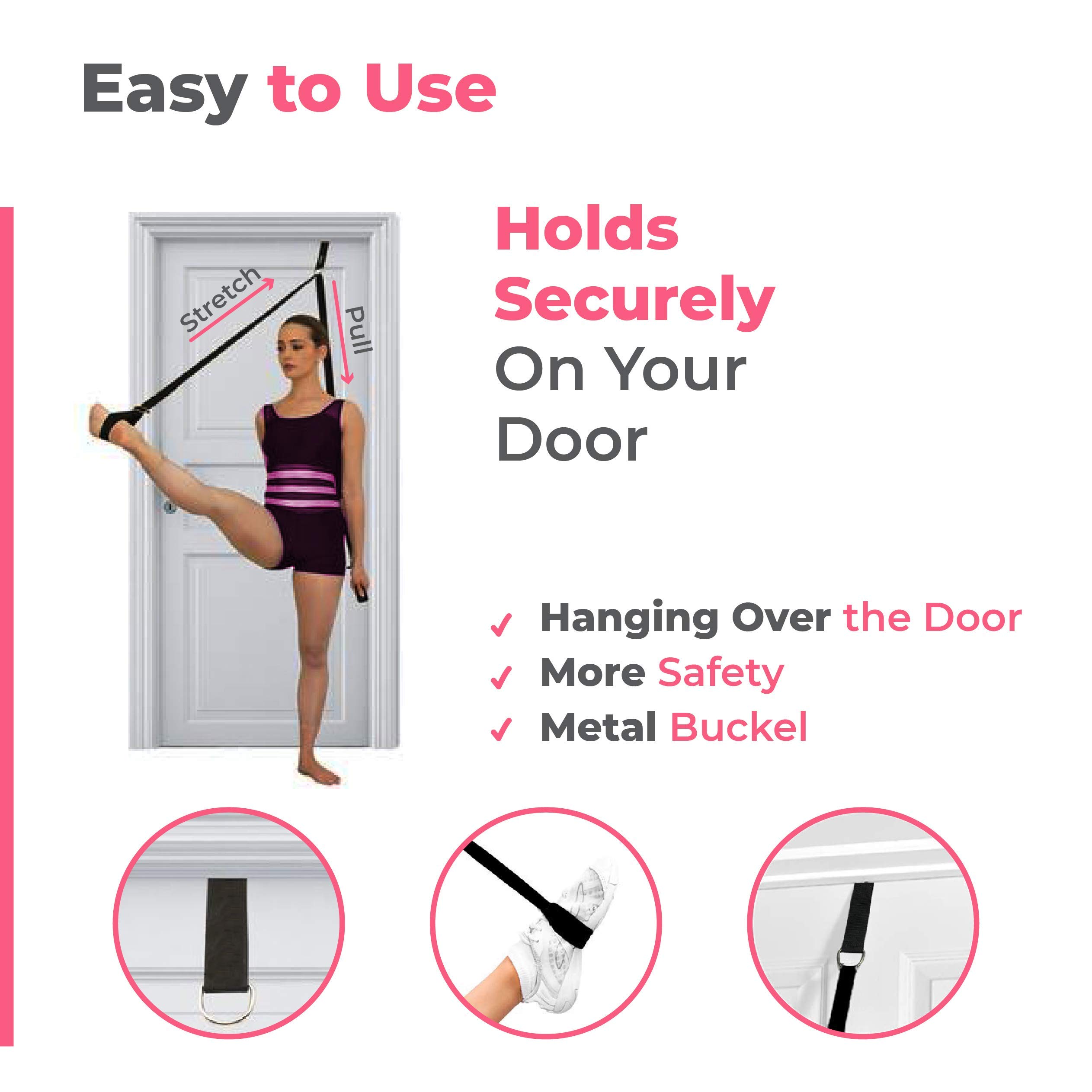Leg Stretching Strap β Adjustable Ballet Stretch Strap with Door Anchor to Improve Flexibility, Easy to Install Flexibility Equipment Stretching Trainer for Ballet, Dance, Yoga, Gymnastics or Cheer