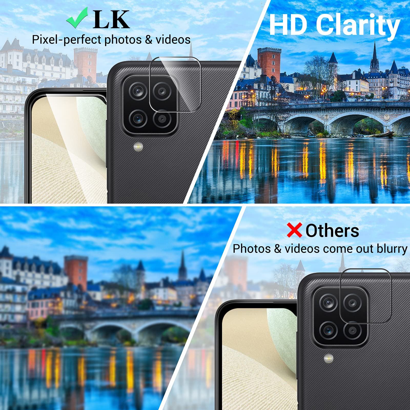 LK 3 Pack for Google Pixel 7 Screen Protector with 2 Pack Camera Lens Protector [Fingerprint Unlock Compatible] 9H Tempered Screen Protector Google Pixel 7, Case Friendly