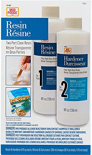 Mod Podge 16 fl oz Hardener 2-Part Supplies Pack, Perfect Kits and Silicone Molds for Epoxy Resin Projects, 25264, Clear