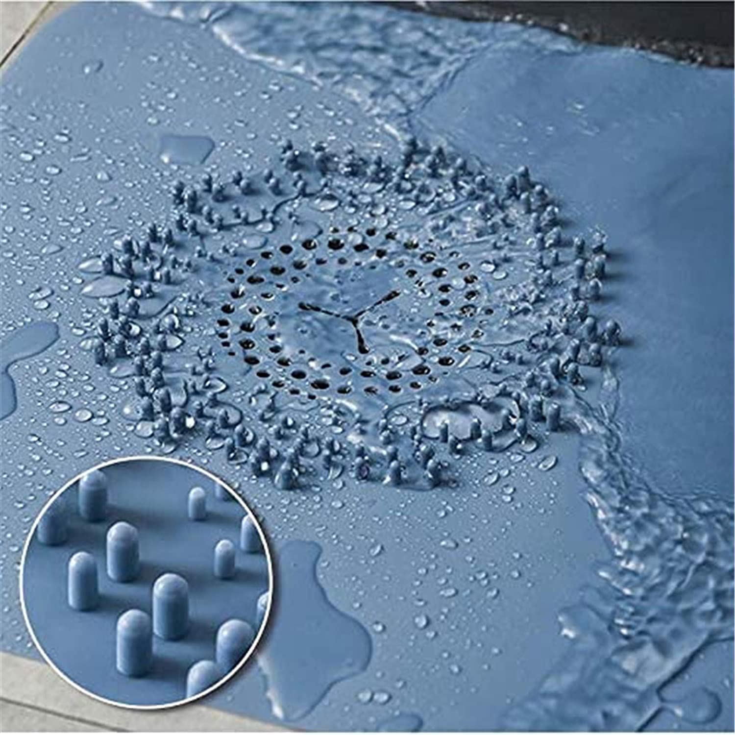 Silicone Shower Drain Hair Catcher,Shower Hair Stopper,Shower Drain Strainer,Silicone Drain Covers,Bathroom Drain Protector (HS030)