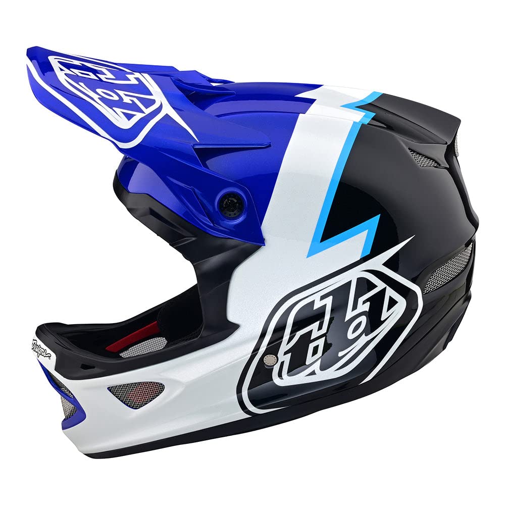 Troy Lee Designs Downhill D3 Fiberlite Volt Full Face Bicycle Helmet for Max Ventilation Lightweight MIPS EPP EPS Racing Downhill BMX MTB DH - Adult Mens Womens Unisex (Blue, SM)