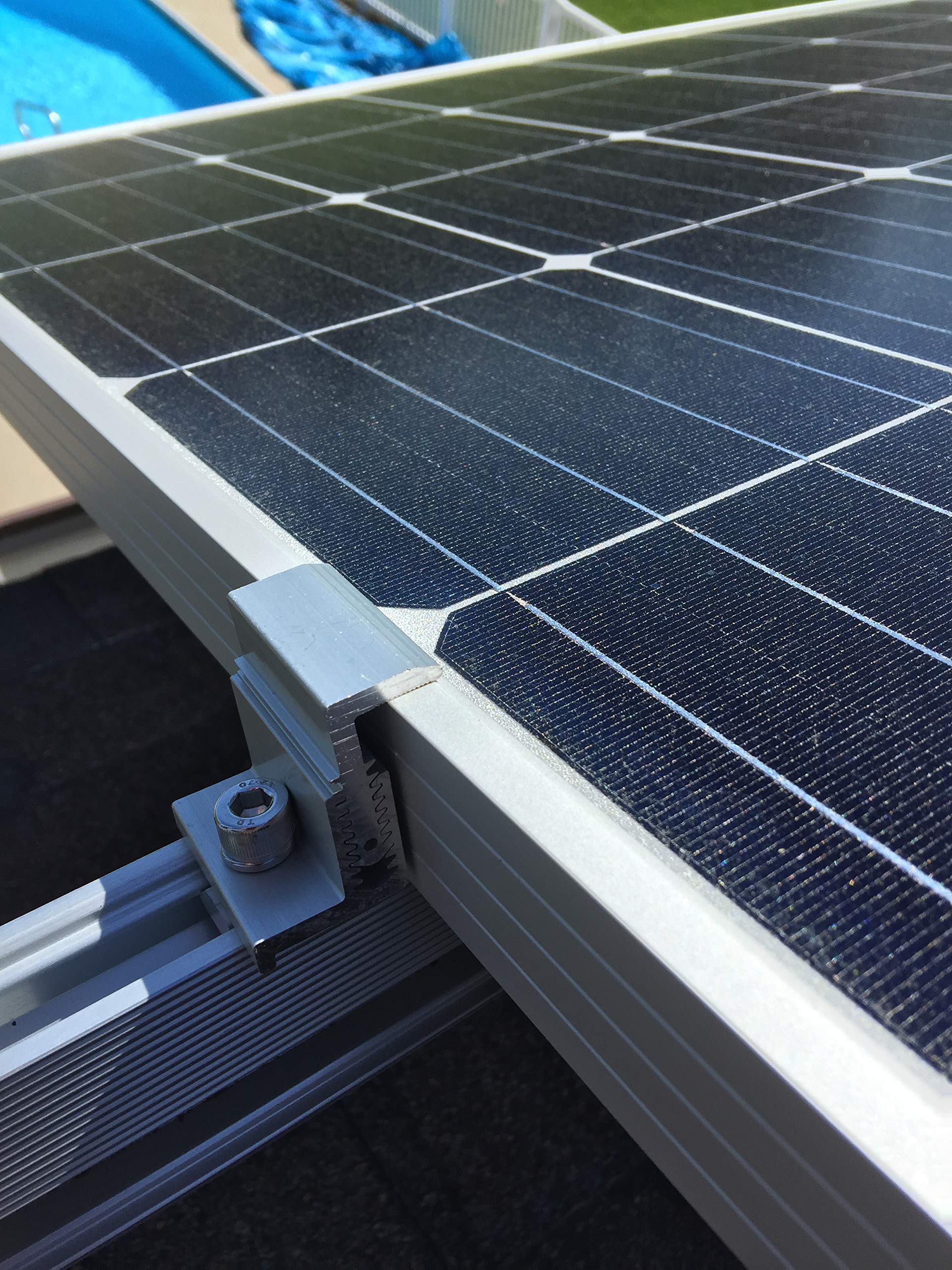 Solar Panel Mounting kit to Mount for 12 Solar Panels, with Clamps, L-Brackets & 88 Inch Rails
