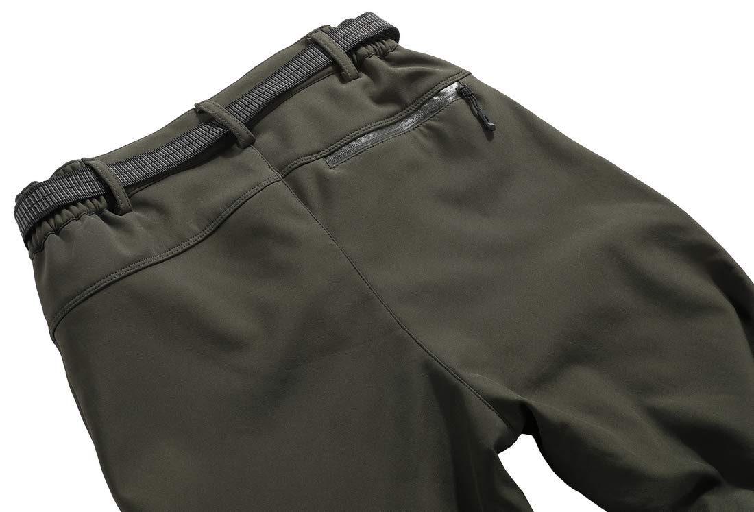 MOERDENG Men's Soft Shell Waterproof Winter Snow Ski Snowboarding Pants Fleece Cargo Hiking Pants