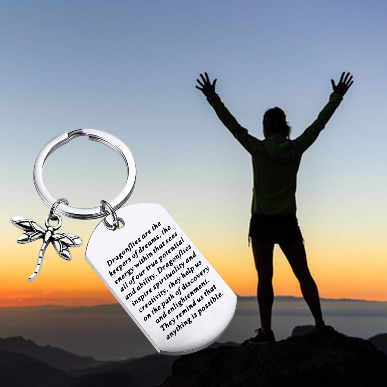 MYOSPARK Dragonfly Keychain Graduation Gift Dragonfly Lovers Gift Encouragement Gifts for Her (Dragonflies Keepers KC)