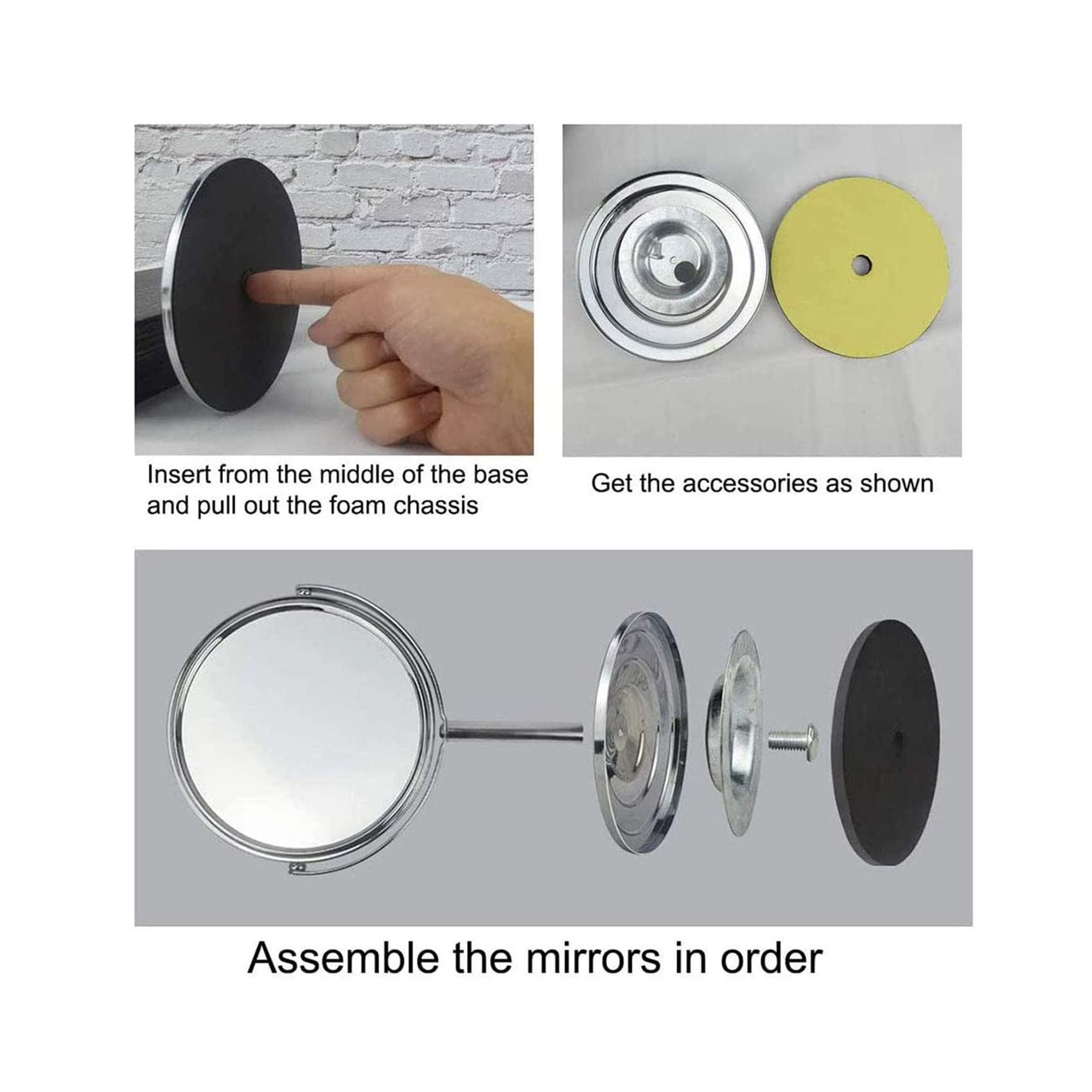 NAYSAYE Round Tabletop Vanity Mirror - Double Sided Makeup Table Mirror Stand with 1X/4X Magnifying (7-inch)