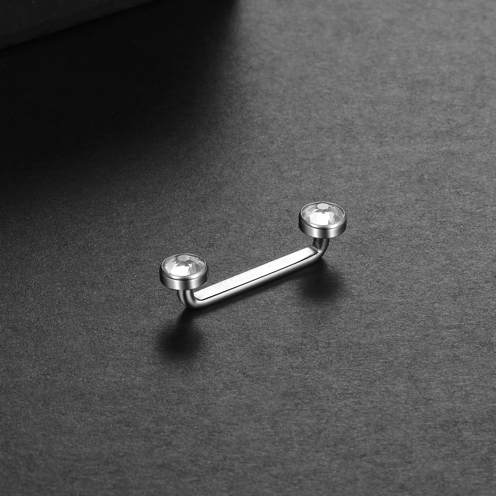 Oveta Titanium G23 Dermal Anchors Tops and Bases 14G Crystal Micro Dermal Anchors Internally Threaded Replacement for Women Men 4mm 5mm (16+5+5)