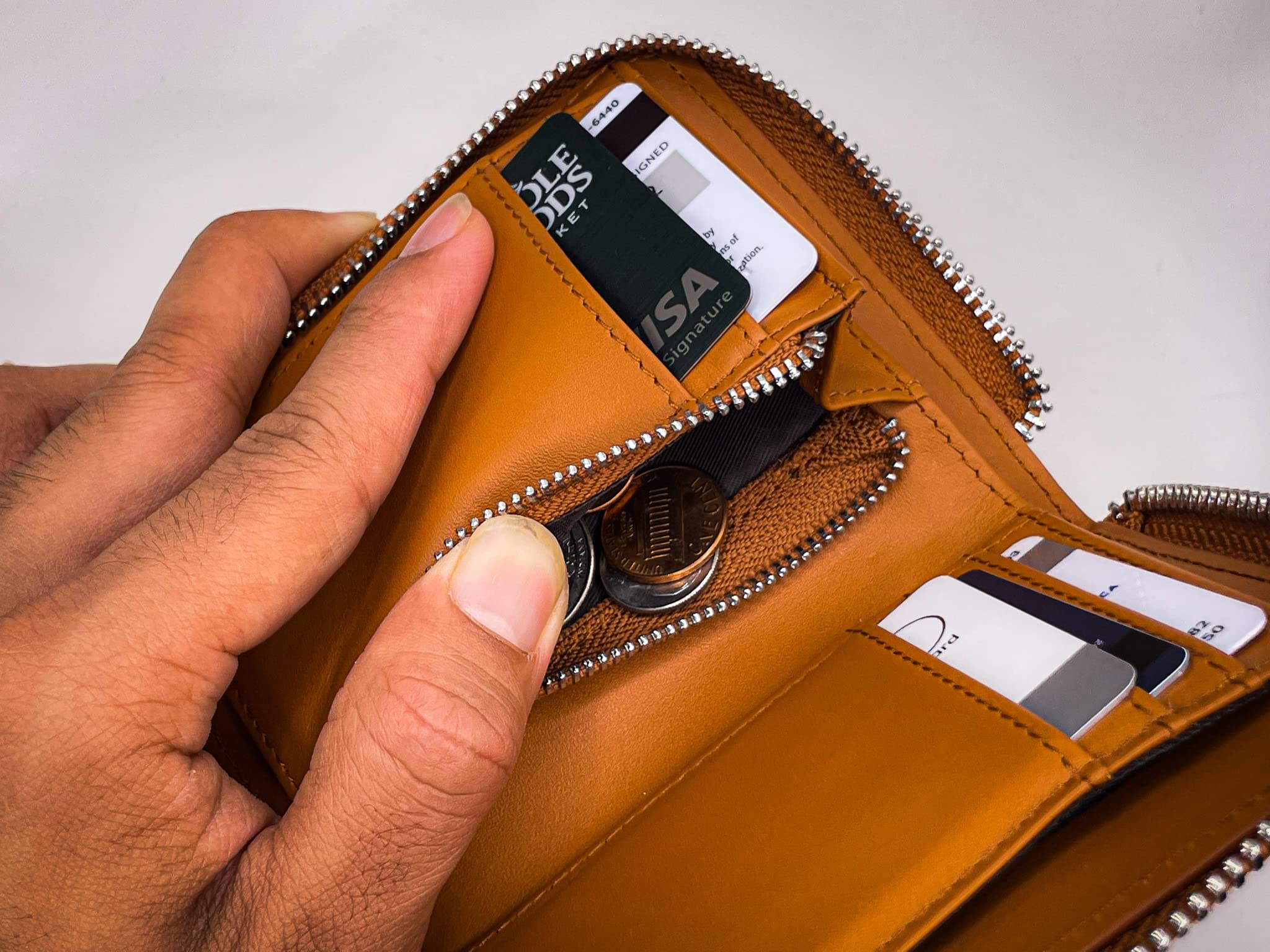 Tun Generation Leather Zipper Wallet Zip Around Wallet Bifold Multi-function Card Holder Purse Coin Pocket With RFID Blocking Technology Keeps Your Coins, Cash, And Credit Cards Organized (Black)