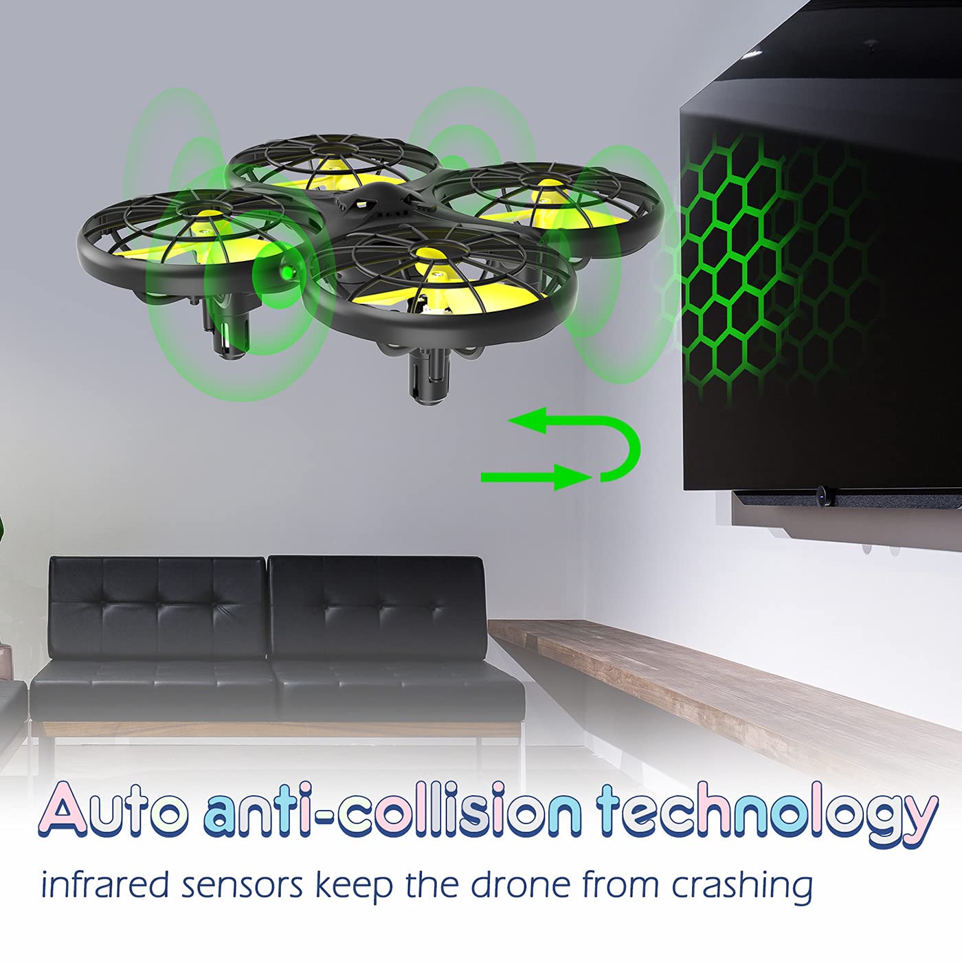 Loolinn | Drone for kids Gift - Mini Drone with Auto Anti-Collision Technology / 360° Flip / 20 Minutes Flight Time/Two Batteries (Gift Idea)