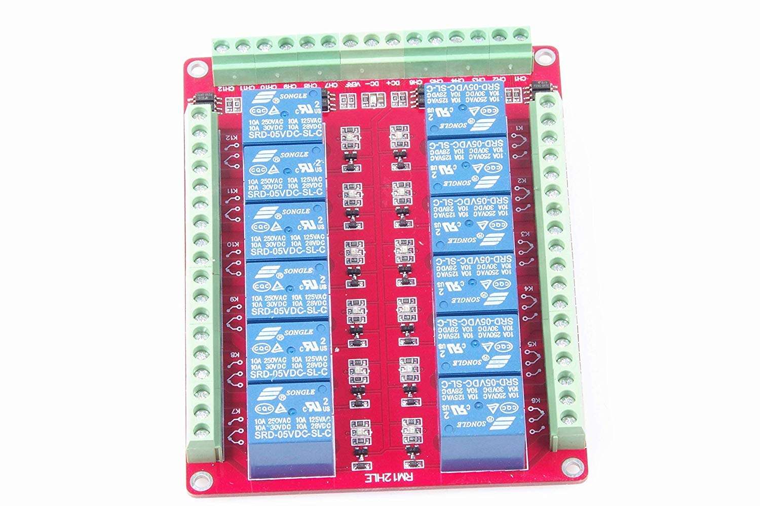 LIVISN DC 5V 12 Channel 10A Relay Module Bidirectional Optocoupler Isolation High Low Level Trigger for Arduino, PLC Equipment, Industrial Systems, Furniture Intelligent Control, Development Test