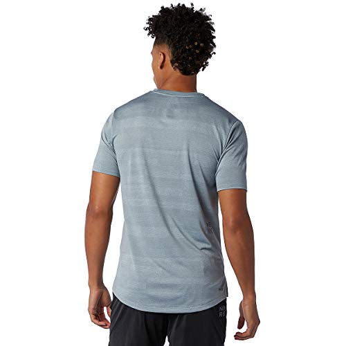 New Balance Men's Q Speed Fuel Jacquard Short Sleeve, Athletic Grey, Small