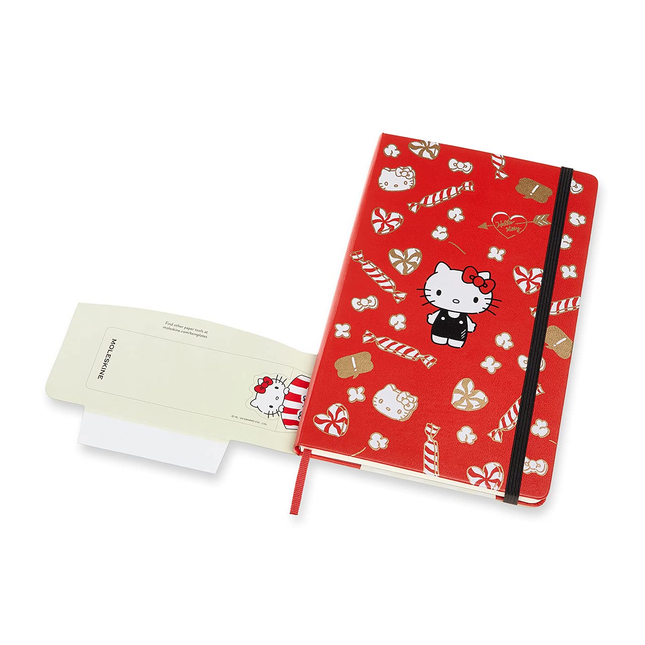 Moleskine Limited Edition Hello Kitty Notebook, Hard Cover, Large (5" x 8.25") Ruled/Lined, Red, 240 Pages