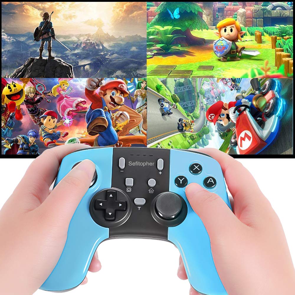 Sefitopher Wireless Switch Pro Controller for Nintendo Switch, Bluetooth, Motion Controls, Dual Vibration, 6-Axis Gyro, 500mAh Battery, 5 Hours Playtime