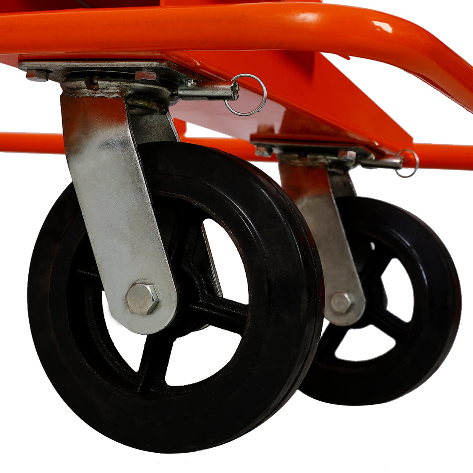 Veemuaro Drywall Sheet Cart, Heavy Duty Panel Dolly Cart 2400LBS Load Capacity with Four 8" Rubber Wheels, Rolling Dolly for Garage, Home, Warehouse (Orange)