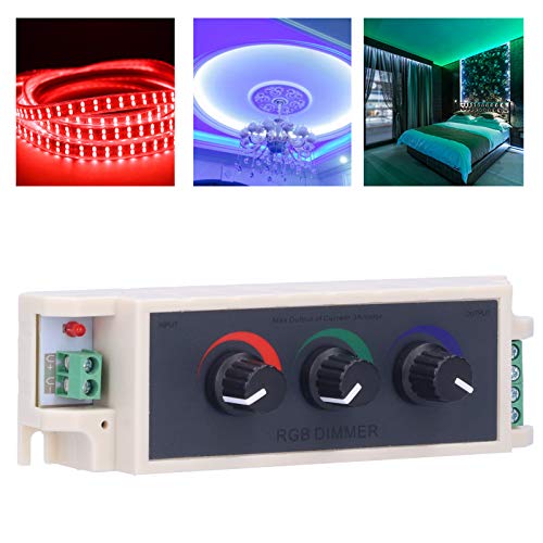 Oumefar Light Dimmer, Three‑Way Dimmer RGB Controller RGB Knob Dimmer Knob Control for LED Lights for Ribbon Lights