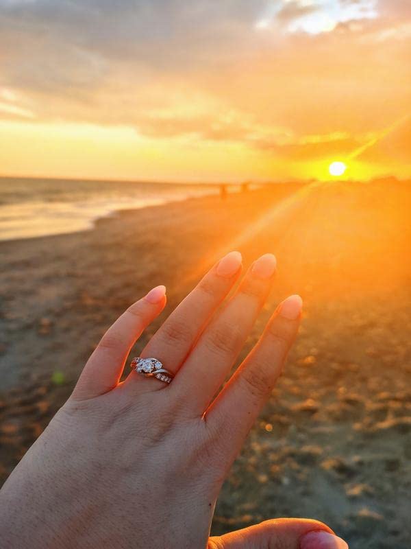 Molioaki 1 Carat (ctw) D-VVS1 moissanite engagement rings for women Platinum Plated Silver ring moissanite rings-Y10