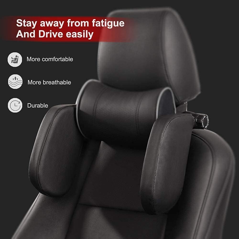 LATIT Car Seat Headrest Pillow, Premium Car Head Support, Detachable Head Neck Support Adjustable Travel Sleeping Cushion for Kids Adults - Black