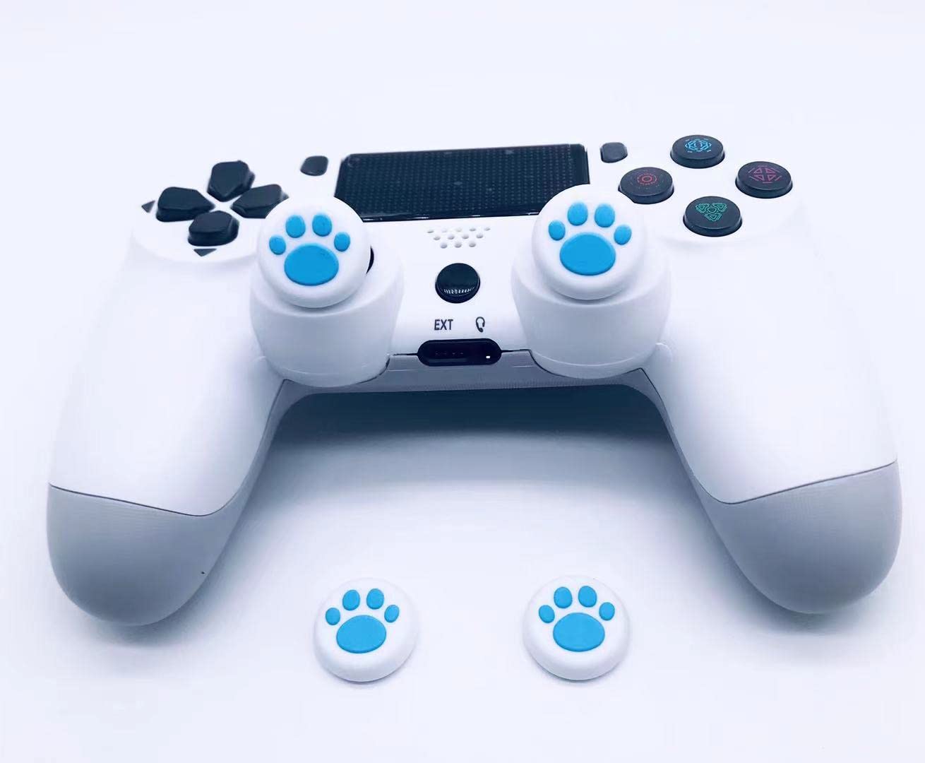 Set of 4 Analog Stick Joystick Controller Performance Thumb Grip Compatible with PS5, PS4, Xbox One, Xbox Series X/S Compatible with Switch Pro - (Blue)