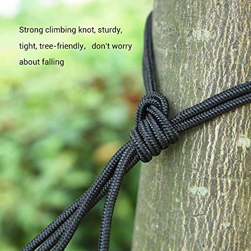 Lightweight Camping Hammock, Portable Parachute Nylon Hammock with Hammock Tree Straps Carabiners for Backpacking, Travel, Beach, Picnic