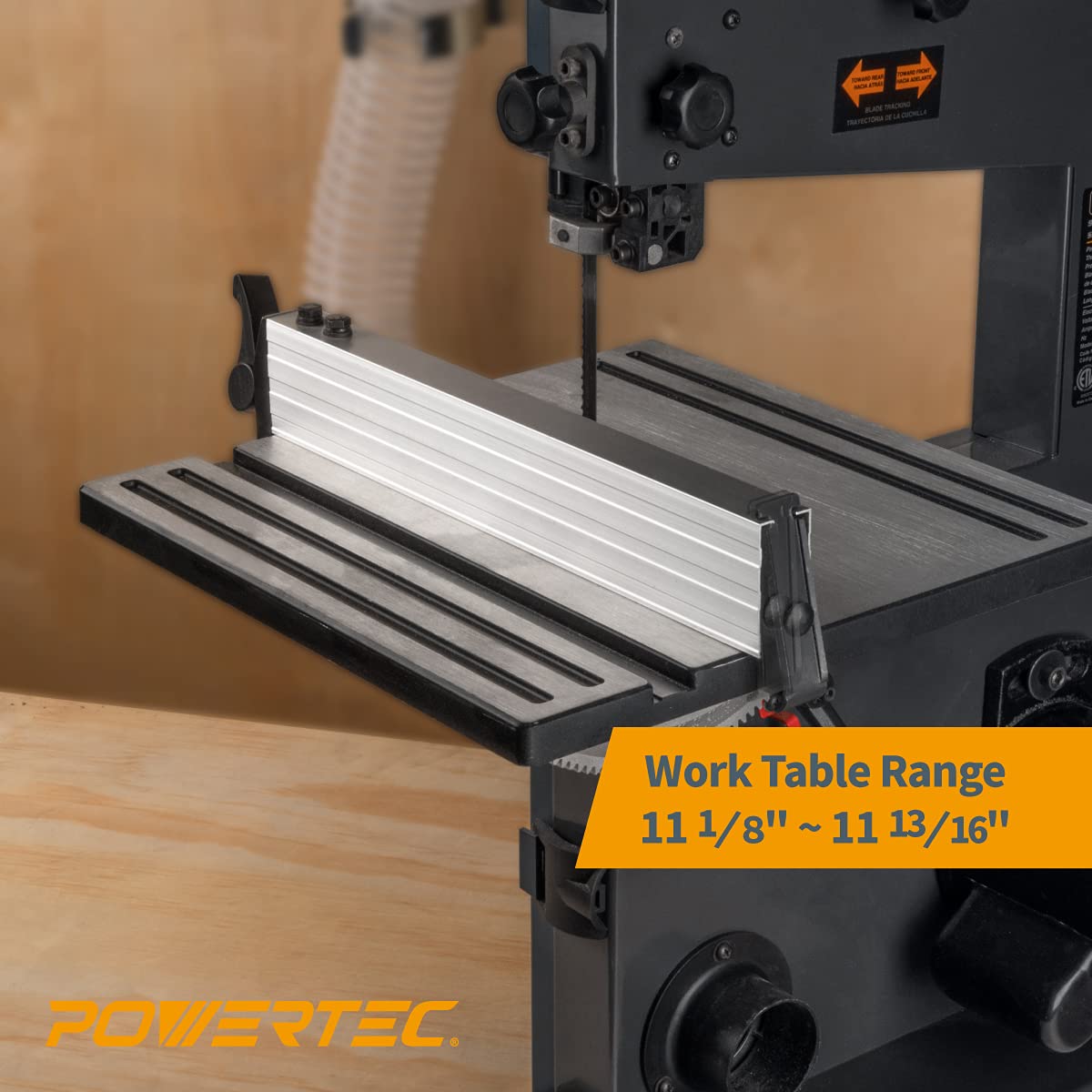 POWERTEC BS900RF Rip Fence for POWERTEC BS900 Wood Band Saw and Similar Band Saws with a Work Table Size of 11-1/8β to 11-13/16β