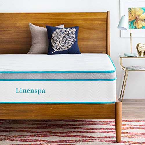 Linenspa 12 Inch Gel Memory Foam Hybrid Mattress - Ultra Plush - Individually Encased Coils - Sleeps Cooler Than Regular Memory Foam - Edge Support - Quilted Foam Cover - Full