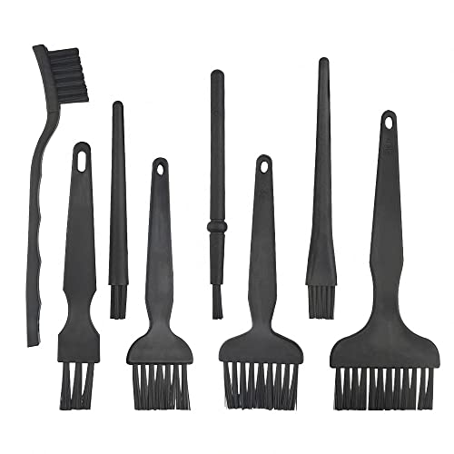 WMYCONGCONG 8 in 1 Plastic Handle Nylon Anti Static Brushes Cleaning Keyboard Brush Kit Portable Nylon Cleaning Brushes, Black