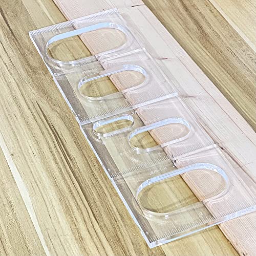 Pack of 4 Grommet/Oval Inlay Templates, Decorative and Router Templates for Woodworking