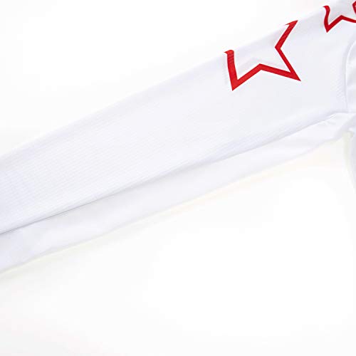 Men Cycling Jersey USA Bike Long Sleeve 3-Pockets Breathable Quick-Dry Shirt Tops S-3XL
