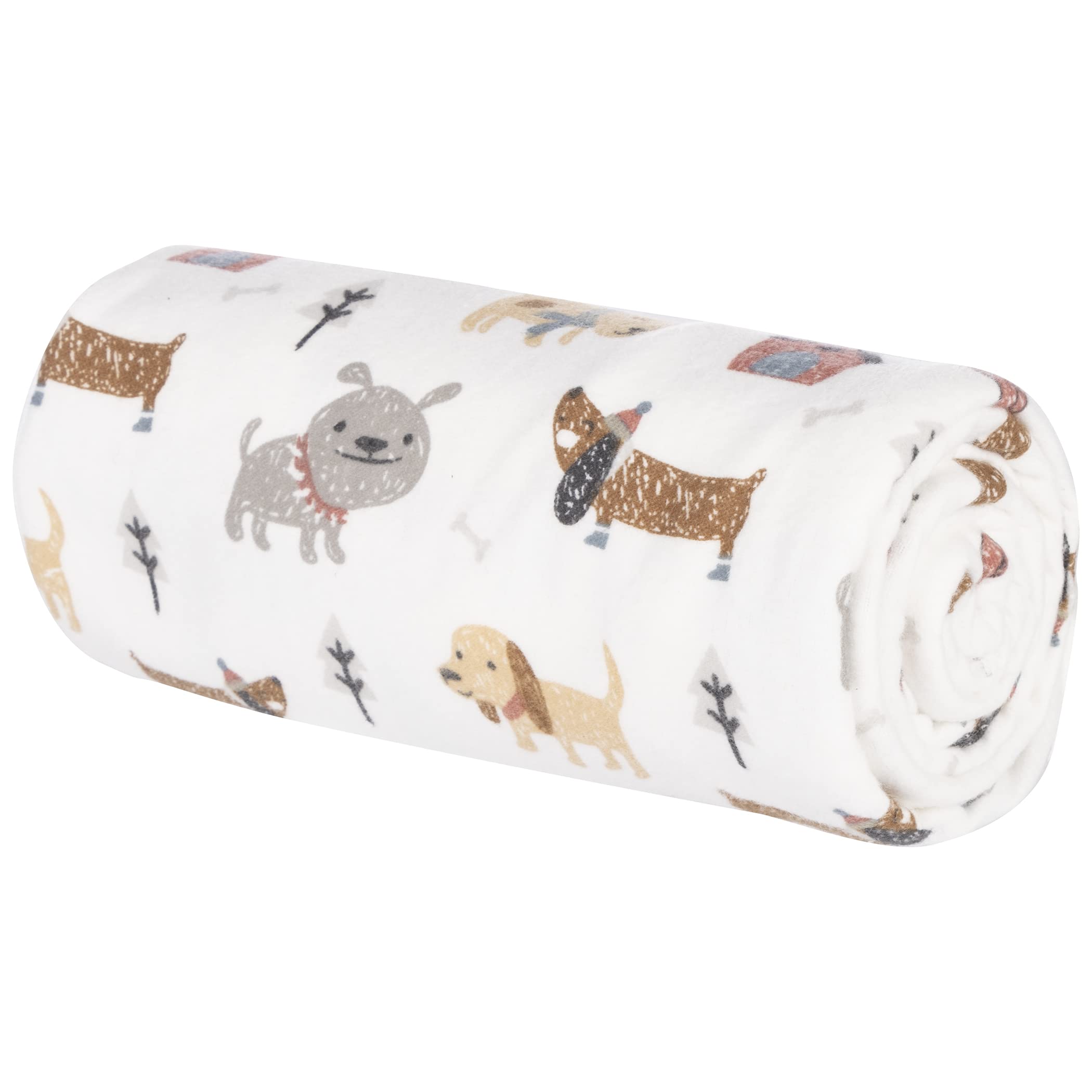 Trend Lab Dog Park Jumbo Flannel Swaddle Baby Blanket - Cozy, Soft