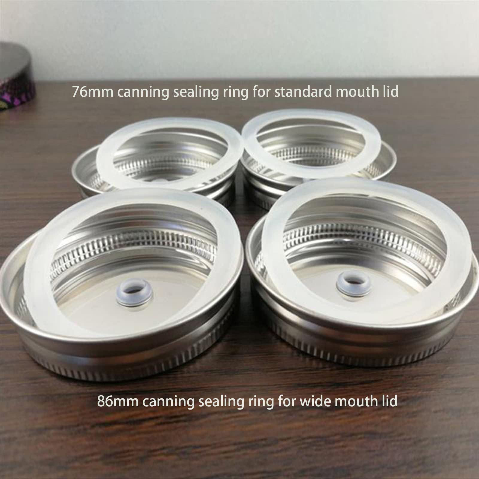 SHEYNIAN 12 Pack Rubber Seals for Glass Jars, Replacement Silicone Gasket Seal Ring, Silicone seals for 2.75 Inch / 70mm Regular Mouth Canning Jar (White)