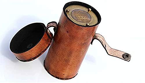 ROORKEE Instruments Nautical Brass Hourglass, Sand Clock, Sand Timer with Thoreau's Go Confidently Poem Carved on Both Sides, Metal Sand Watch with Beautiful Leather Case, Home, Desk, Office Décor.