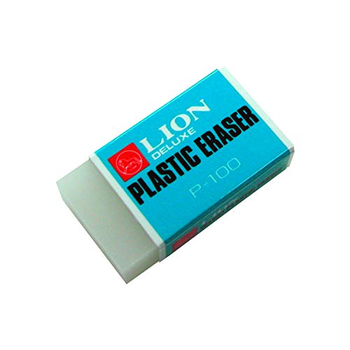 LION Translucent White Plastic Erasers, 24 EA/Box, 1 Box (P-100)