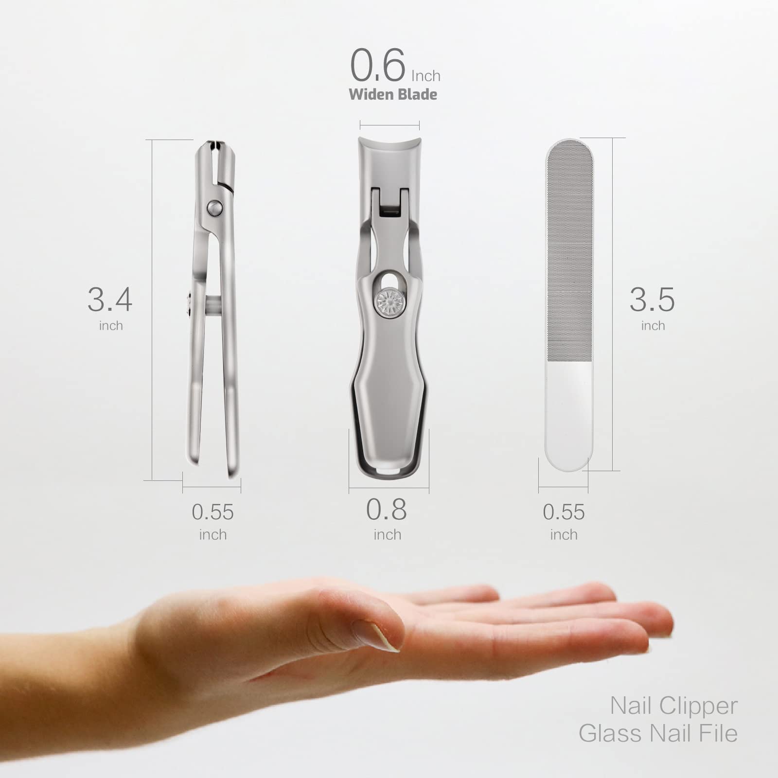 LIJIU® Nail Clipper, Wide Blade Large Nail Cutter, Titanium Plated, Extra Sharp & Heavy Duty Toenail Clippers for Thick Nails or Tough Fingernail & Ingrown Toenail. Suitable for Men, Women.… (Large 1)
