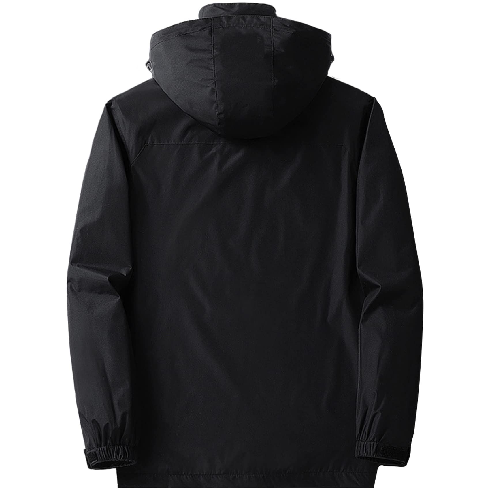 Kugnala Mens Lightweight Rain Jacket Waterproof Rain Coat Hooded Windproof Windbreaker Jackets for Men Hiking Cycling Black XL