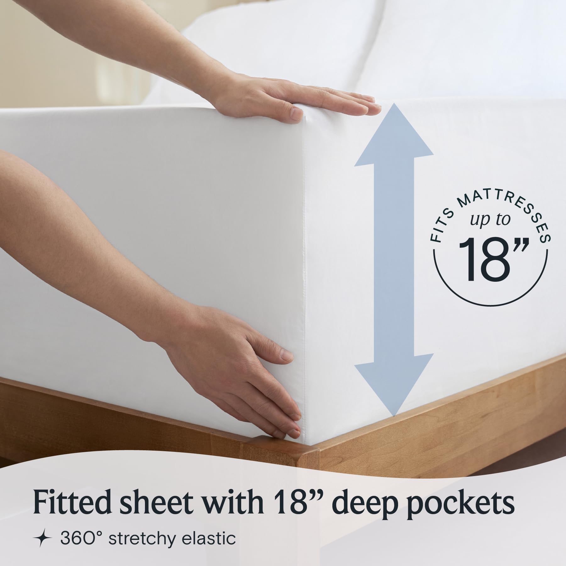 LuxClub 6 PC Queen Sheet Set, Breathable Luxury Bed Sheets, Deep Pockets 18" Eco Friendly Wrinkle Free Cooling Sheets Machine Washable Hotel Bedding Silky Soft - White Queen