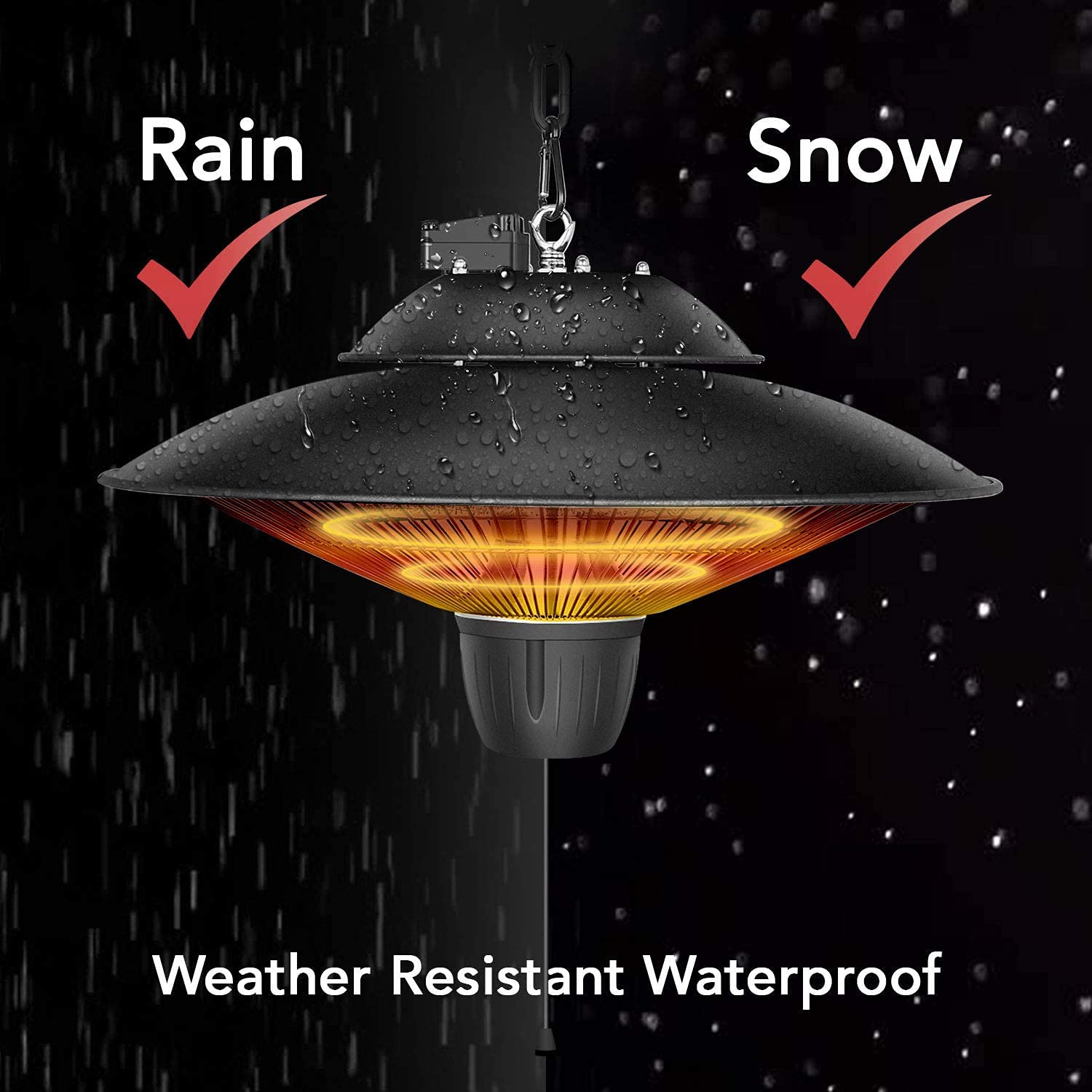 Simple Deluxe Ceiling Mounted Patio Outdoor Heater for Balcony, Courtyard,With Overheat Protection