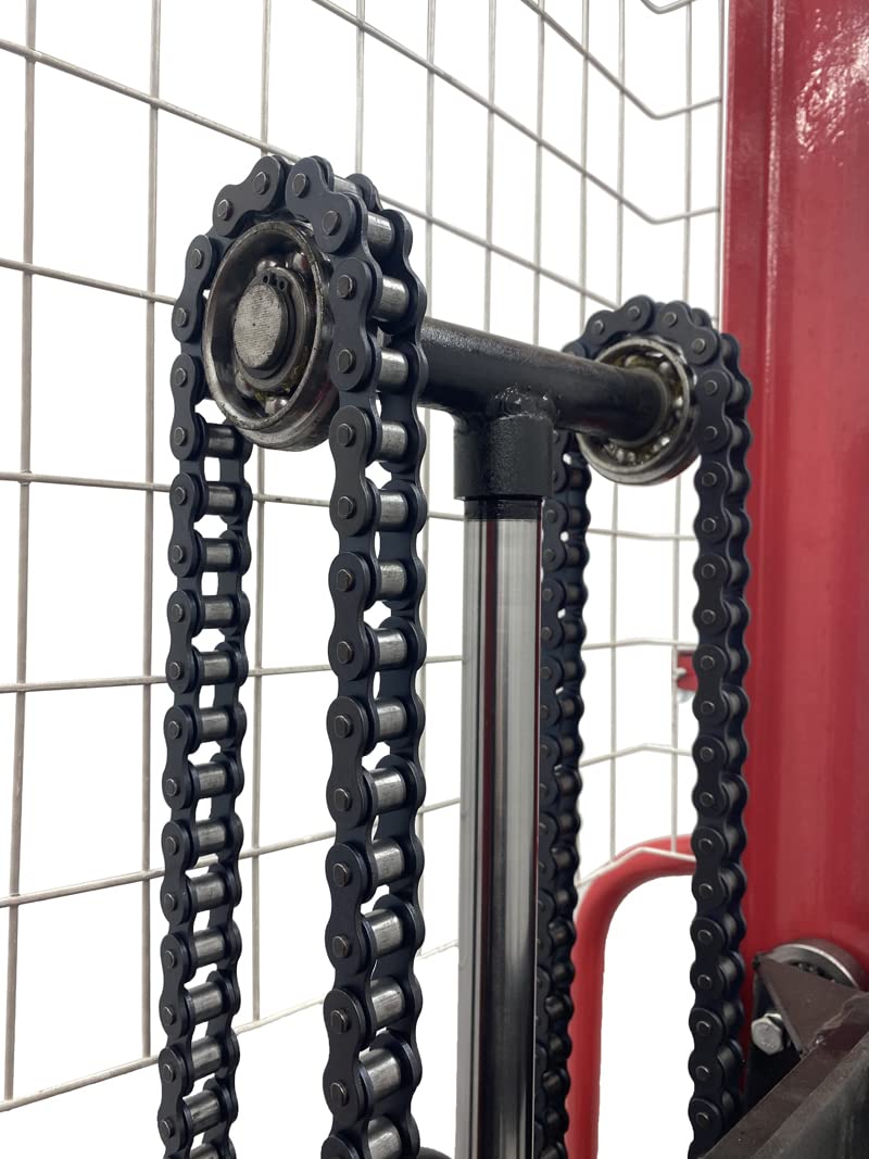 TECHTONGDA Manual Hydraulic Hand Pump Stacker Pallet Stacker Lift Truck Hydraulic Lift Handling Tools with 2200lbs Capacity 63" Lift Height for Single Sided Pallet