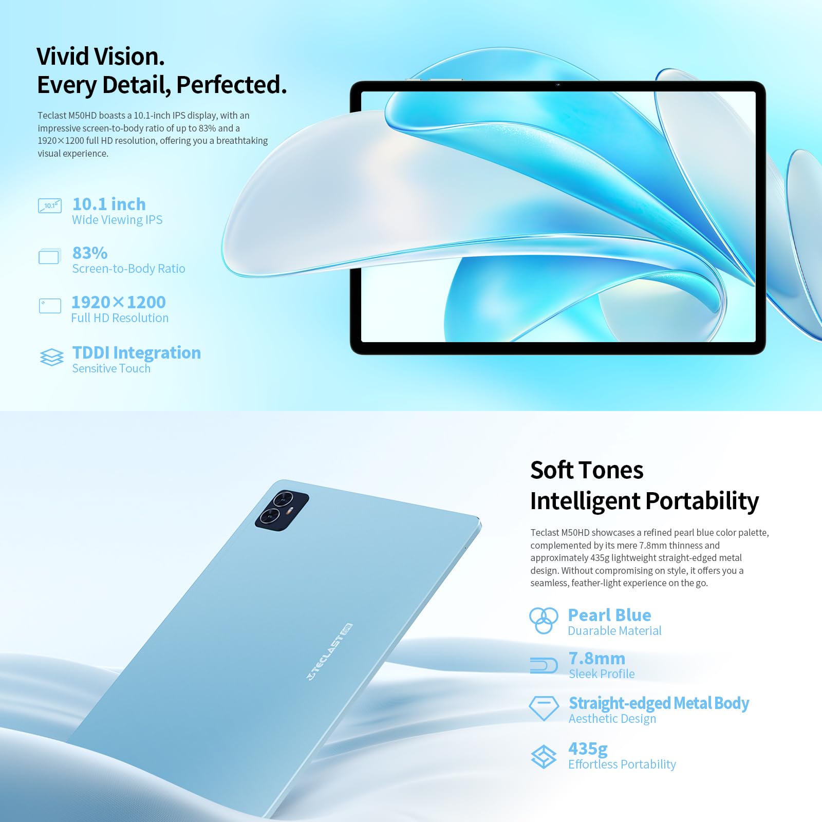 TECLAST Android 12 Tablet 10 inch Tablets P20S, Dual 4G SIM/SD LTE, 4GB RAM+64GB ROM(TF 1TB), 2.0GHz Octa core CPU, 800x1280 FHD, 2.4G/5G WiFi, 2 Speaker, Bluetooth 5.0, GPS, 2+5MP Camera, 6000 mAh