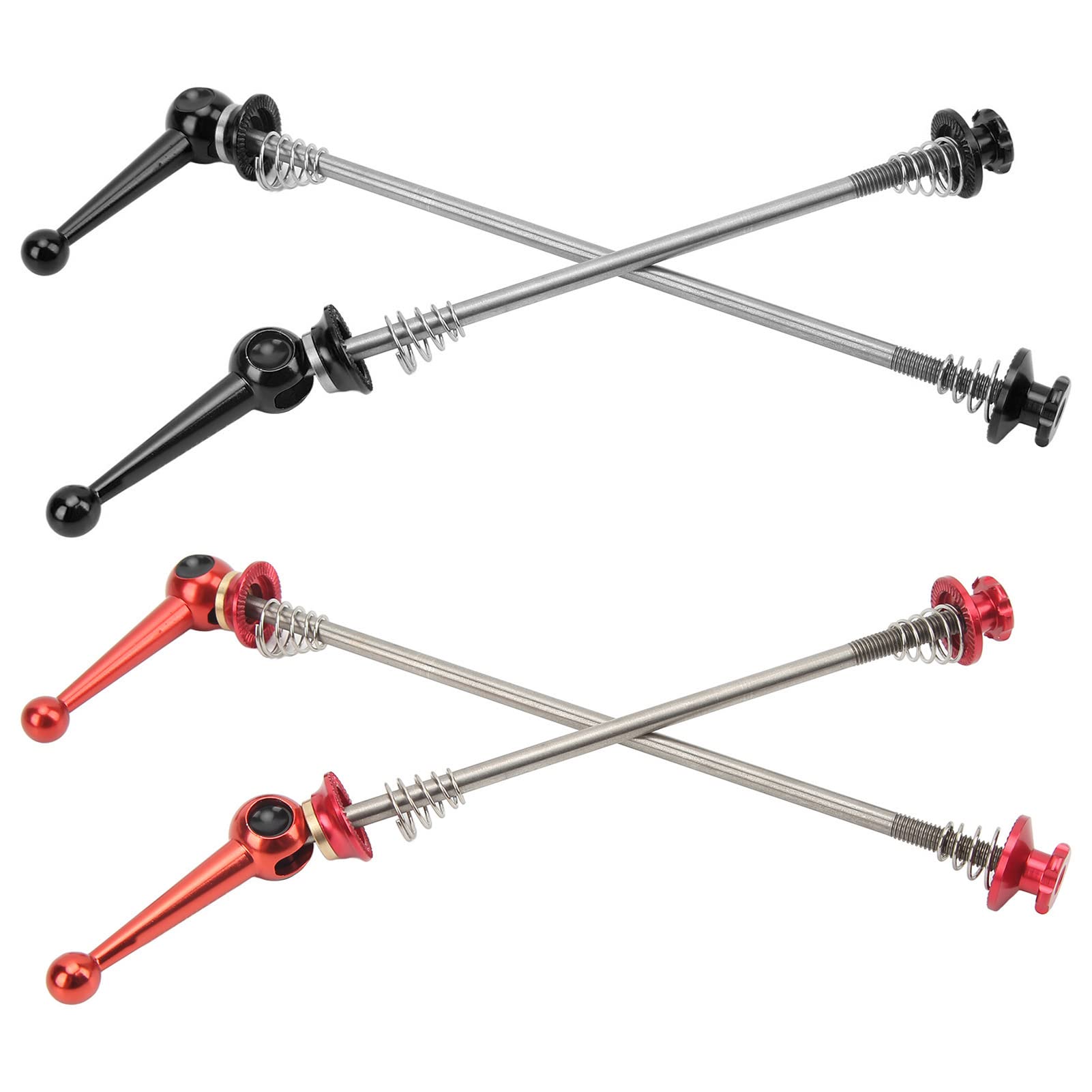 Road MTB Quick Release, 2PCS Bike Quick Release skewers Front Rear Hub Quick Release Lever for Mountain Bikes Road Bikes(Red)