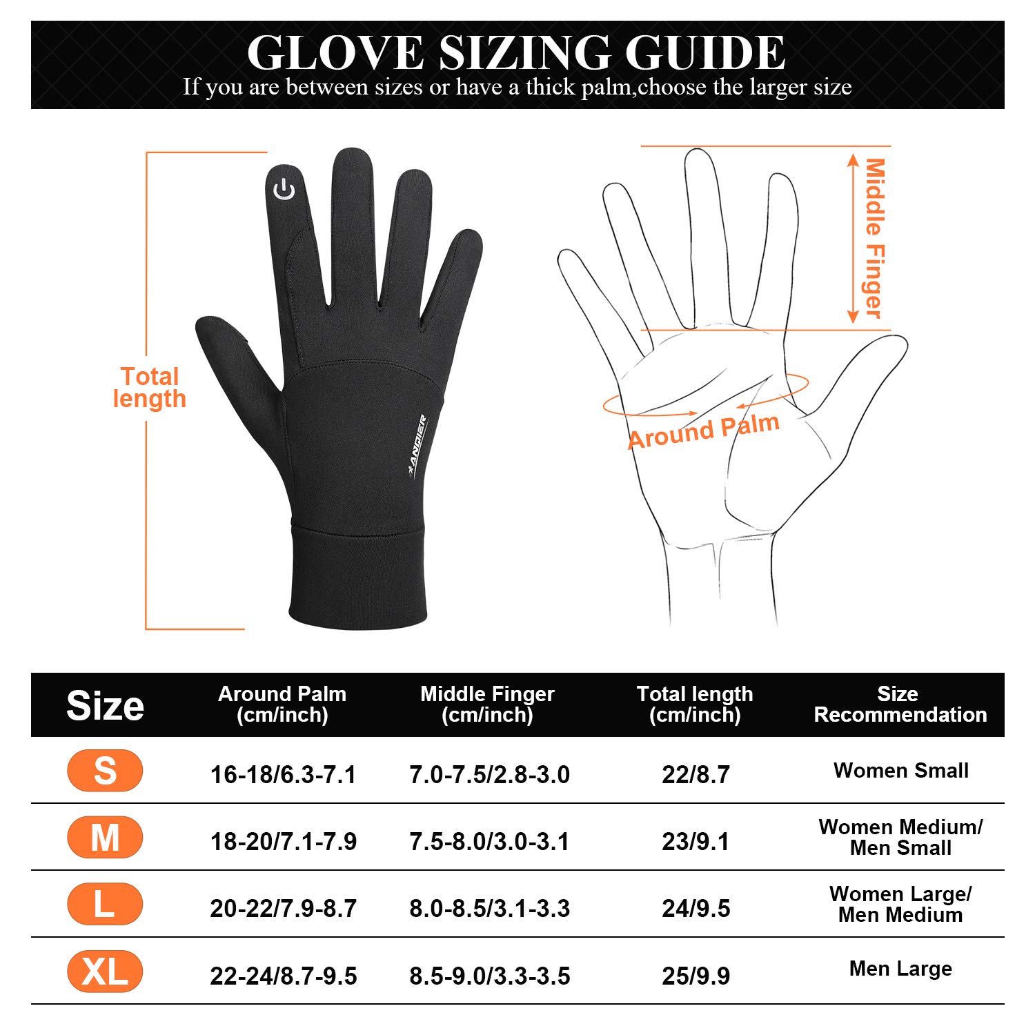 Lanyi Running Gloves Lightweight Cycling Sports Work Black Gloves Men Women Windproof Anti-Slip Touchscreen Compression Liner Gloves (S)