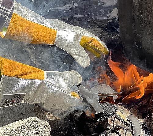 SpecxArmor® Graywolf® Kevlar Aluminized Heat Resistant Welding Glove/Large/1472°F │Fire Gloves│Kevlar Gloves│High Heat Gloves │Foundry Gloves │