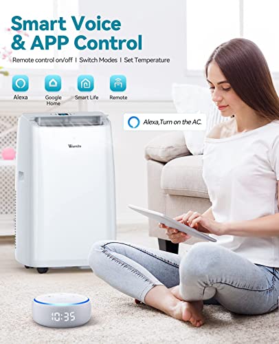 Wamife 12000 BTU Portable Air Conditioner, Smart Indoor Air Conditioner Voice Control with Alexa & Google Home, Cools Up to 700 Sq.Ft. Portable AC Unit with Remote Control, Window Kit
