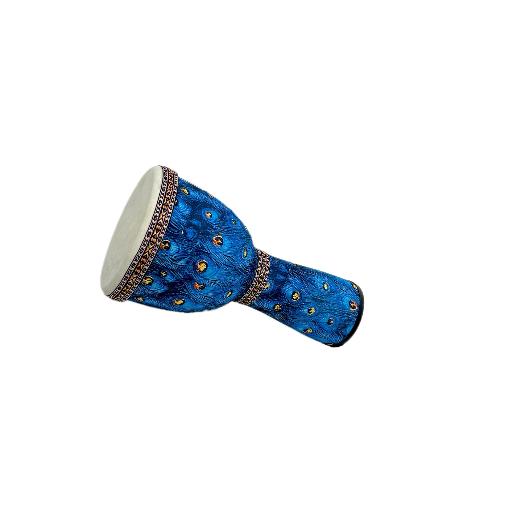 RUOSWTE Djembe Drum Bongo ,Goblet Drum Made Of Goat Leather Drum Head, Hand Painted Cloth, West African Style Hand Drum, Gift For Beginners (B)